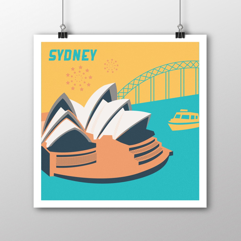 Illustrated Travel Poster Series - Marina Design
